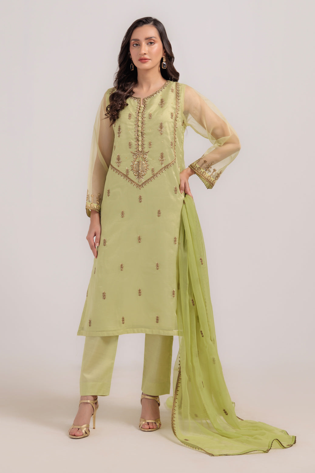 GREEN-ORGANZA-3 PIECE (BS5243P26) bin 24 R31 – Bonanza Satrangi