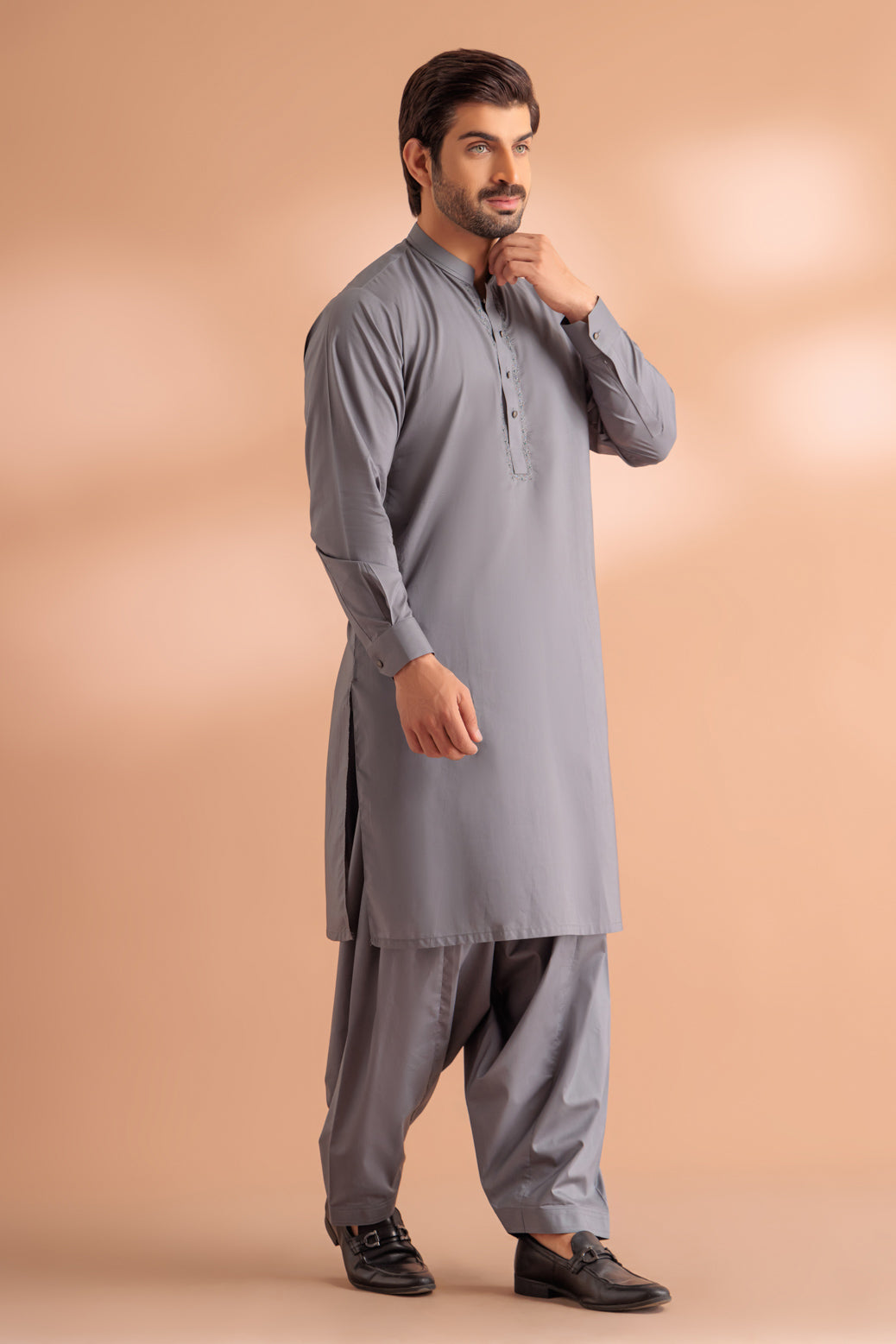 CEMENT-COTTON-SHALWAR SUIT - (GSSR24-024) BIN 30 M9