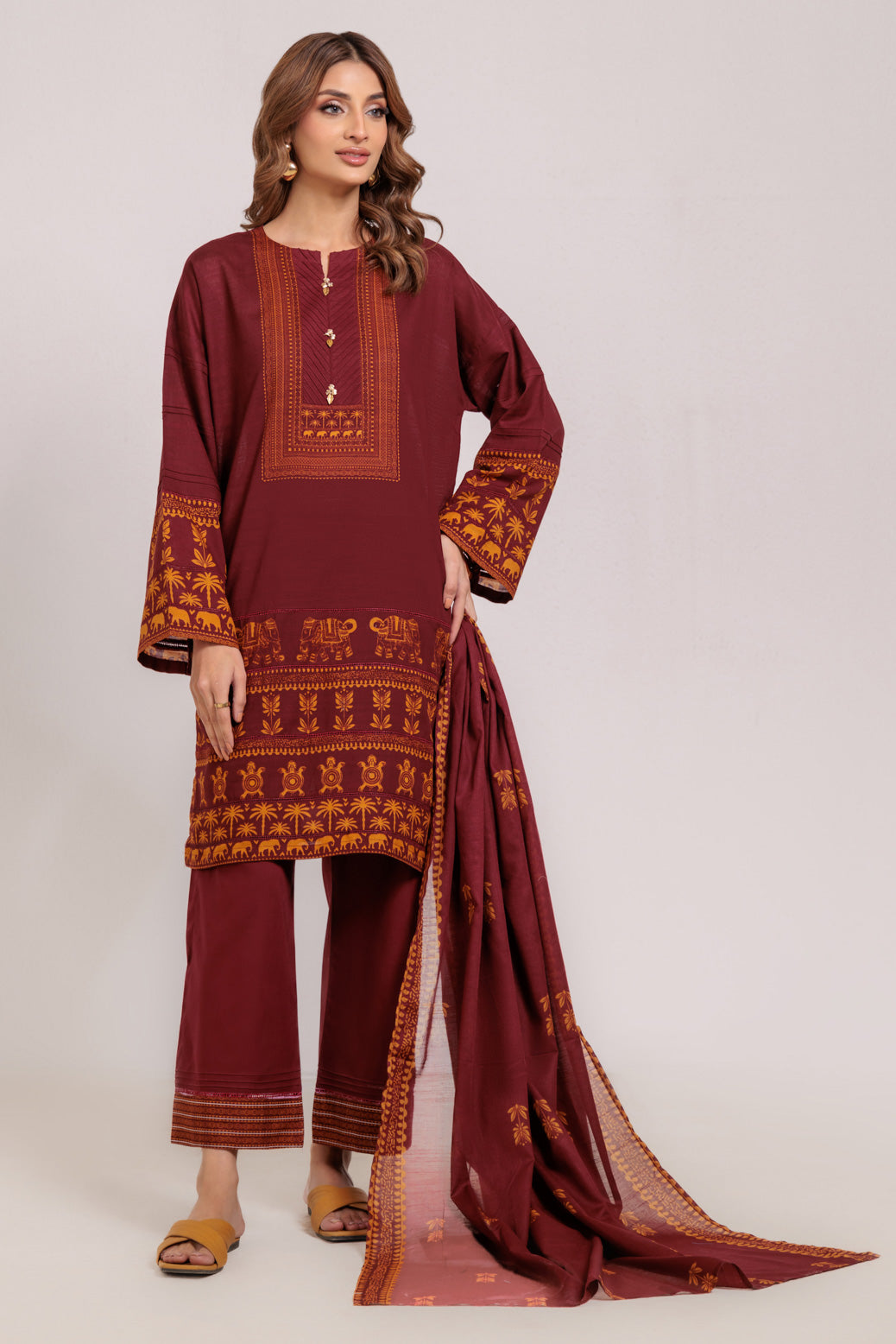 MAROON-CAMBRIC-3 PIECE (WS7243P14) BIN 61 R11 – Bonanza Satrangi